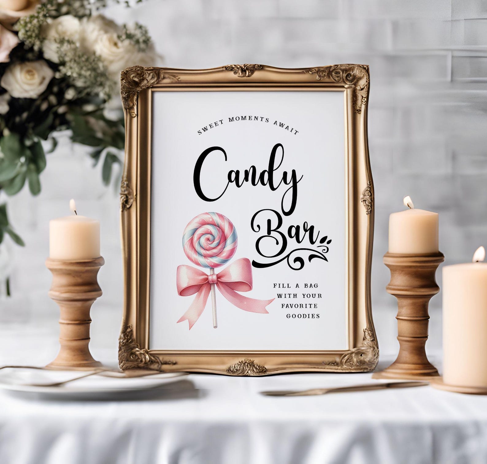 Candy Bar - Candy Station Sign - Minimalist - Printable - Digital File ...