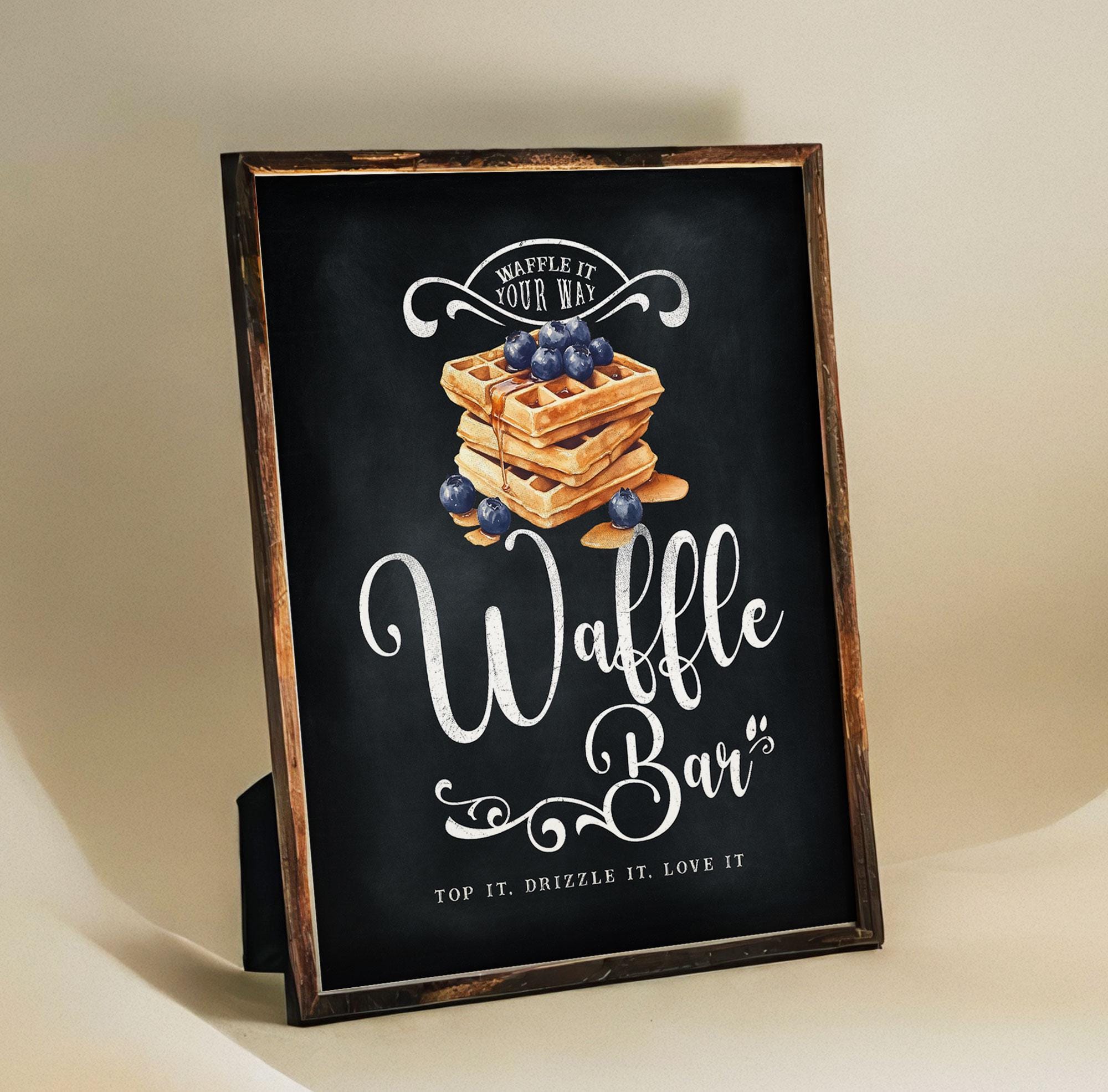 Waffle Bar - Waffle Station Sign - Chalkboard - Printable - Digital ...