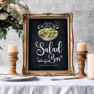 Salad Bar - Salad Station Sign - Chalkboard - Printable - Digital File ...