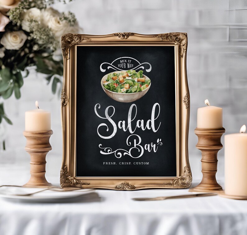 Salad Bar - Salad Station Sign - Chalkboard - Printable - Digital File ...