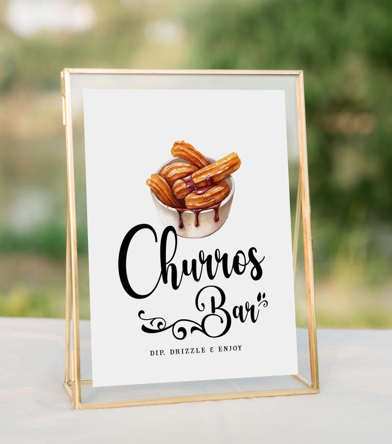 Churros Bar - Churros Station Sign - Minimalist - Printable - Digital ...
