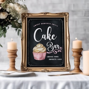 Cake Bar - Dessert Table Sign - Chalkboard - Printable - Digital File ...