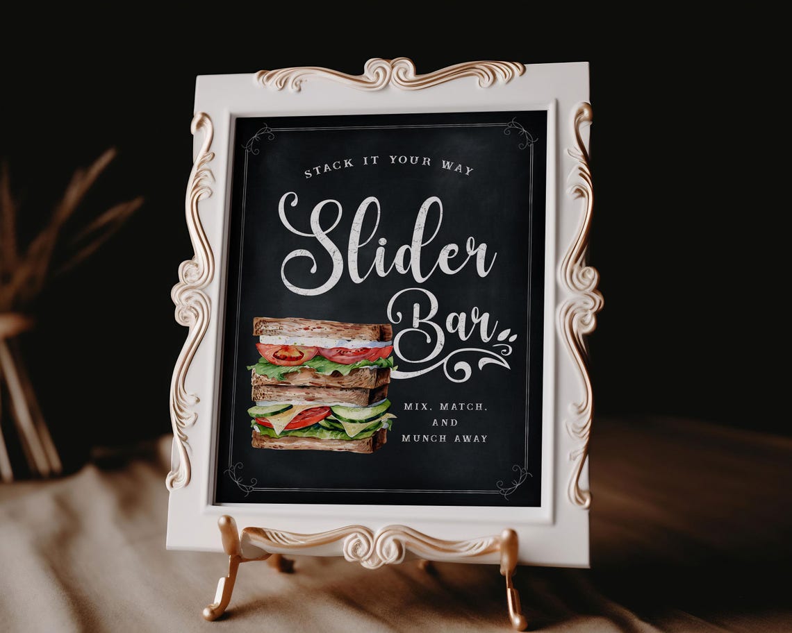 Slider Bar - Slider Station Sign - Chalkboard - Printable - Digital ...