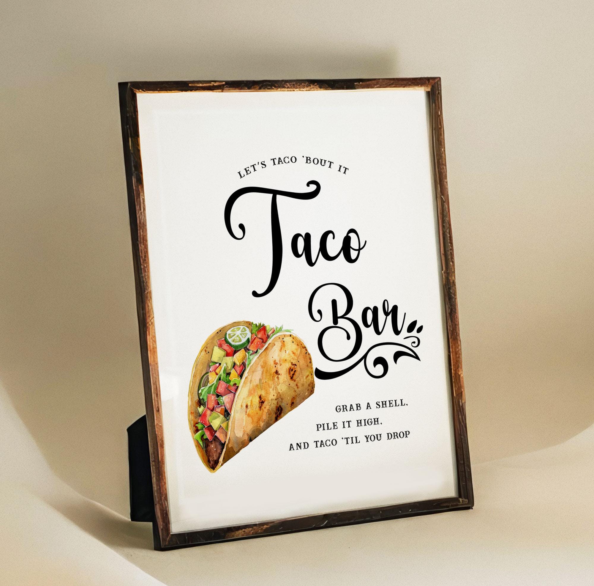 Taco Bar - Taco Station Sign - Minimalist - Printable - Digital File - Etsy