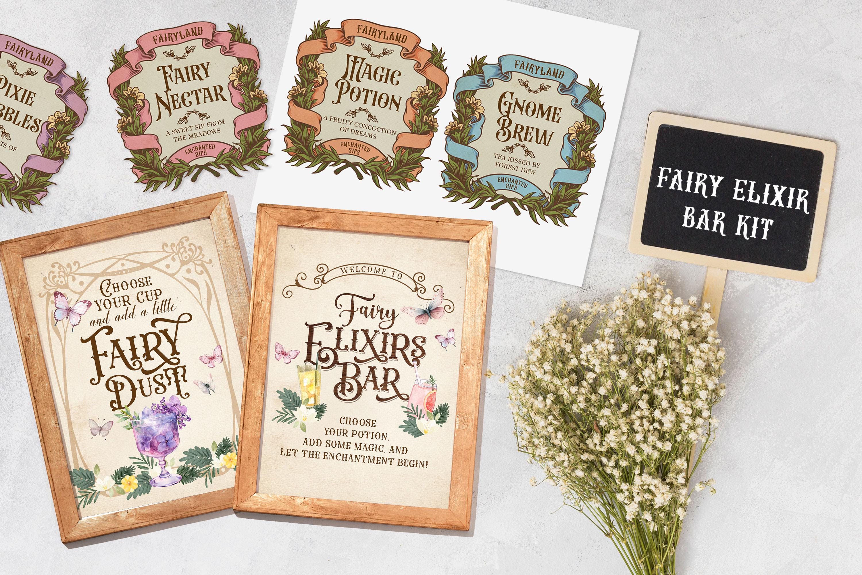 Printable Fairy Party Drinks Bar Kit - Enchanted Forest Drink Labels ...