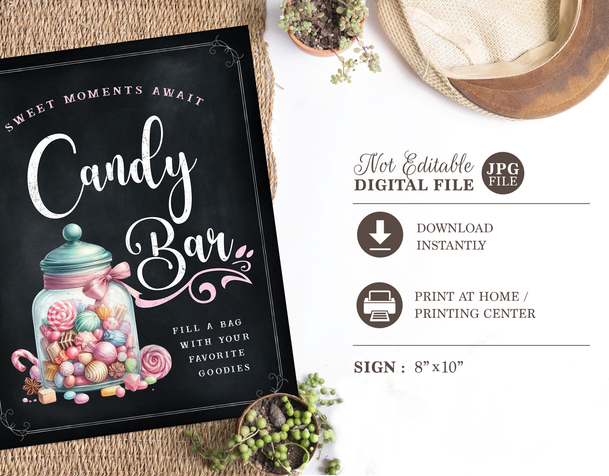 Candy Bar - Candy Station Sign - Chalkboard - Printable - Digital File ...