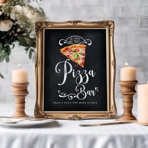 Pizza Bar - Pizza Station Sign - Chalkboard - Printable - Digital File ...