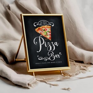 Pizza Bar - Pizza Station Sign - Chalkboard - Printable - Digital File ...