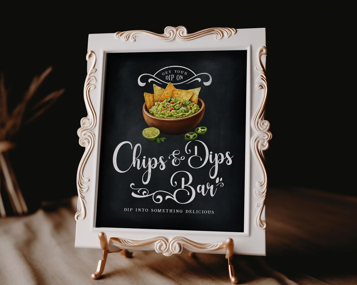 Chips & Dips Bar Sign – Chalkboard Printable (digital File) - Etsy