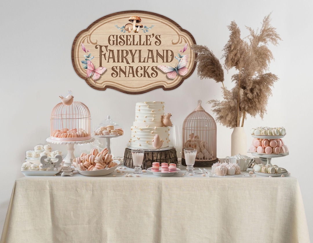 Editable Fairyland Snacks Sign - Fairy Garden Food Station - Flower ...