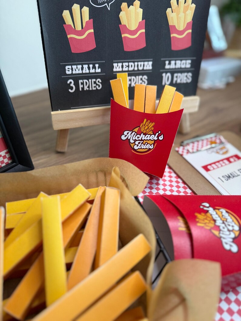 Personalized French Fry Counting Game | Printable Pretend Play (digital ...