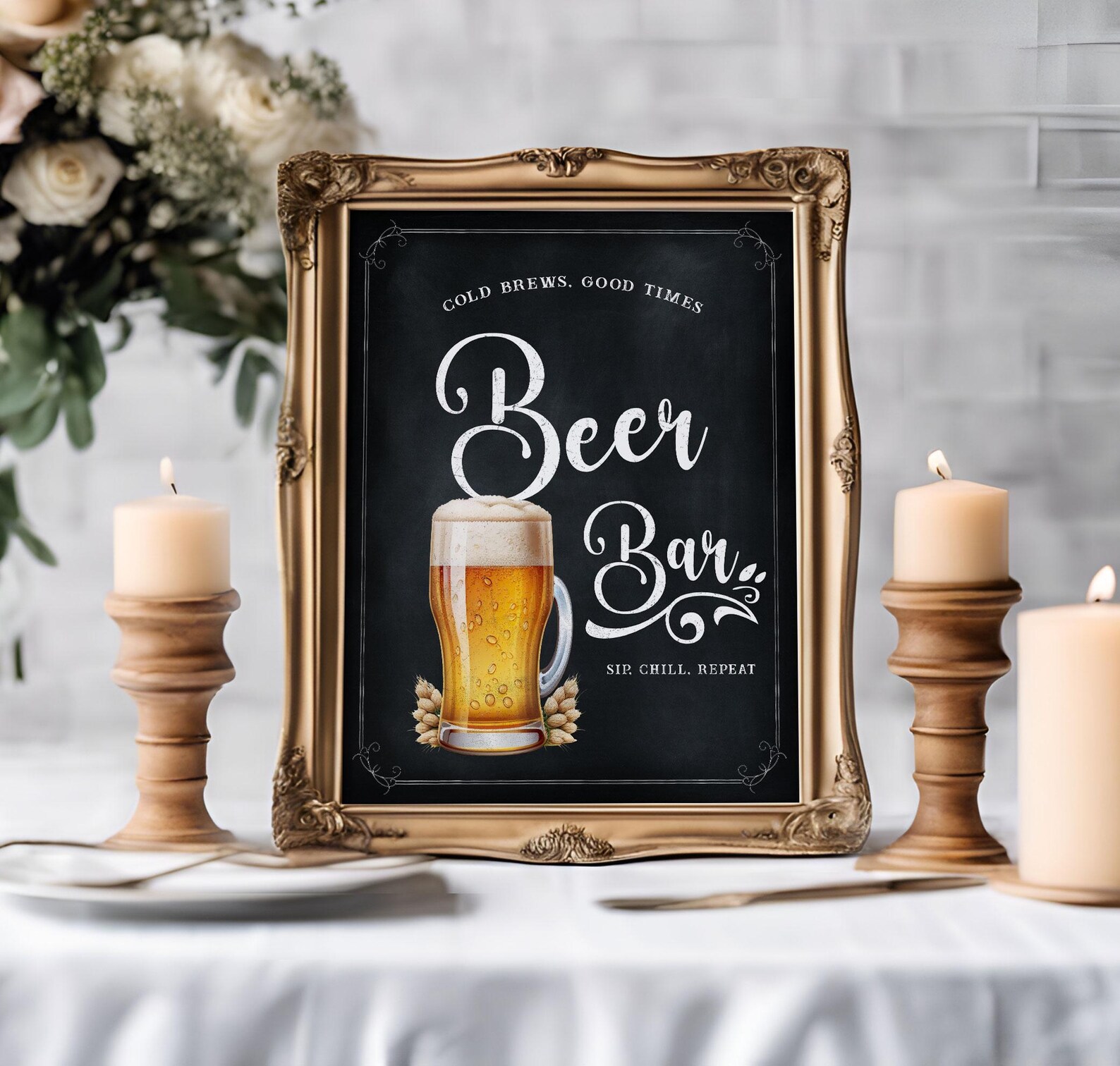 Beer Bar - Cheers and Beer Sign - Chalkboard - Printable - Digital File ...