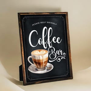 Coffee Bar - Coffee Station Sign - Chalkboard - Printable - Digital ...