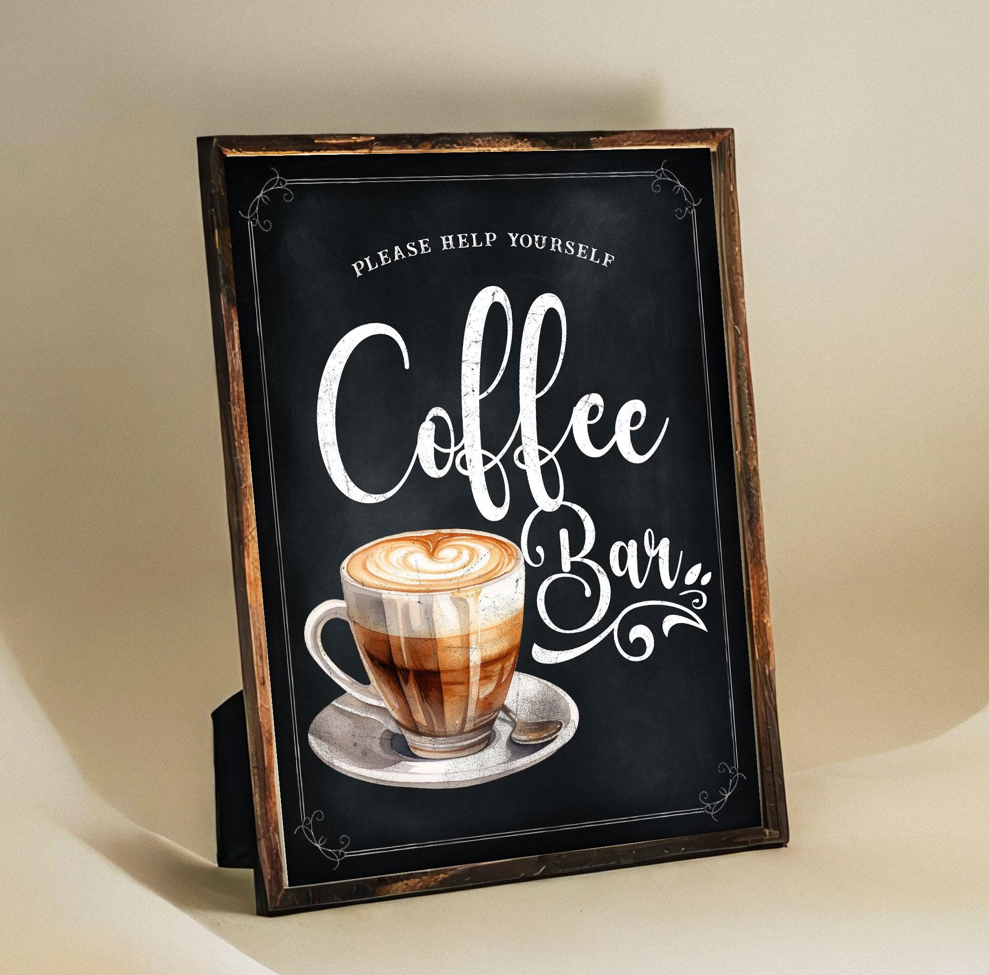 Coffee Bar - Coffee Station Sign - Chalkboard - Printable - Digital ...