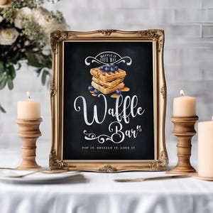 Waffle Bar - Waffle Station Sign - Chalkboard - Printable - Digital ...