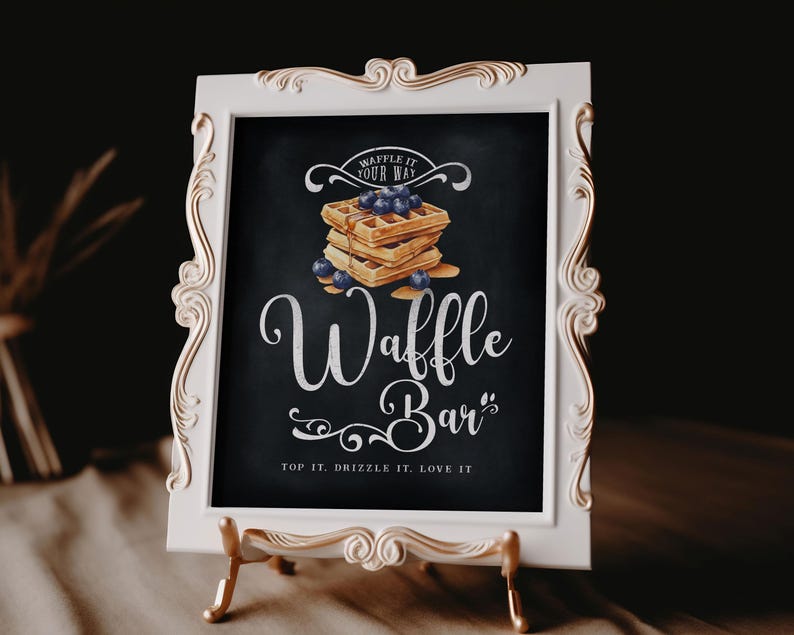 Waffle Bar - Waffle Station Sign - Chalkboard - Printable - Digital ...