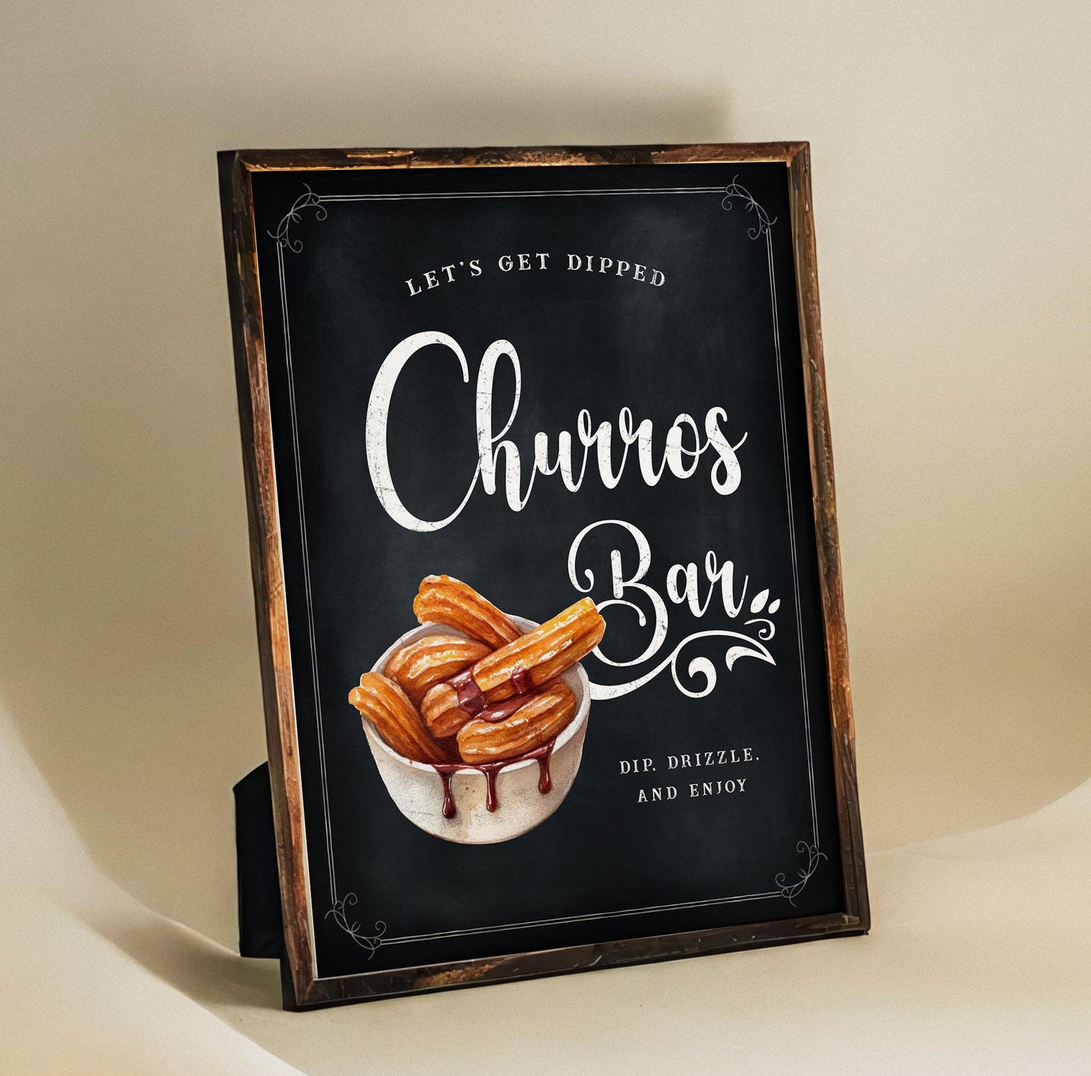 Churros Bar - Churros Station Sign - Chalkboard - Printable - Digital ...