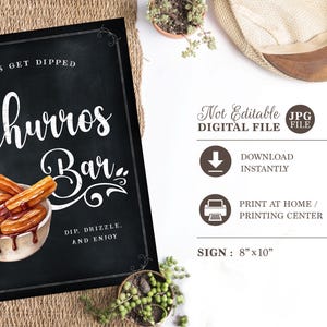 Churros Bar - Churros Station Sign - Chalkboard - Printable - Digital ...
