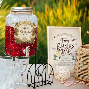 Printable Fairy Party Drinks Bar Kit - Enchanted Forest Drink Labels ...