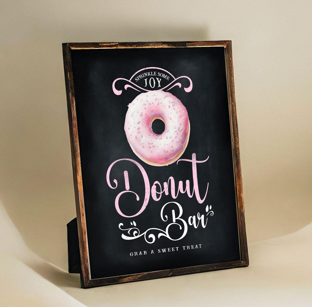 Donut Bar - Donut Party Sign - Chalkboard - Printable - Digital File - Etsy