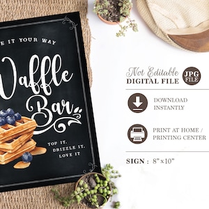 Waffle Bar - Waffle Station Sign - Chalkboard - Printable - Digital ...