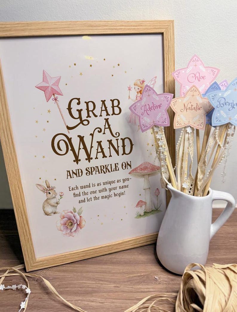 Editable Fairy Wand With Matching Signs – Custom Name Magical Wand ...