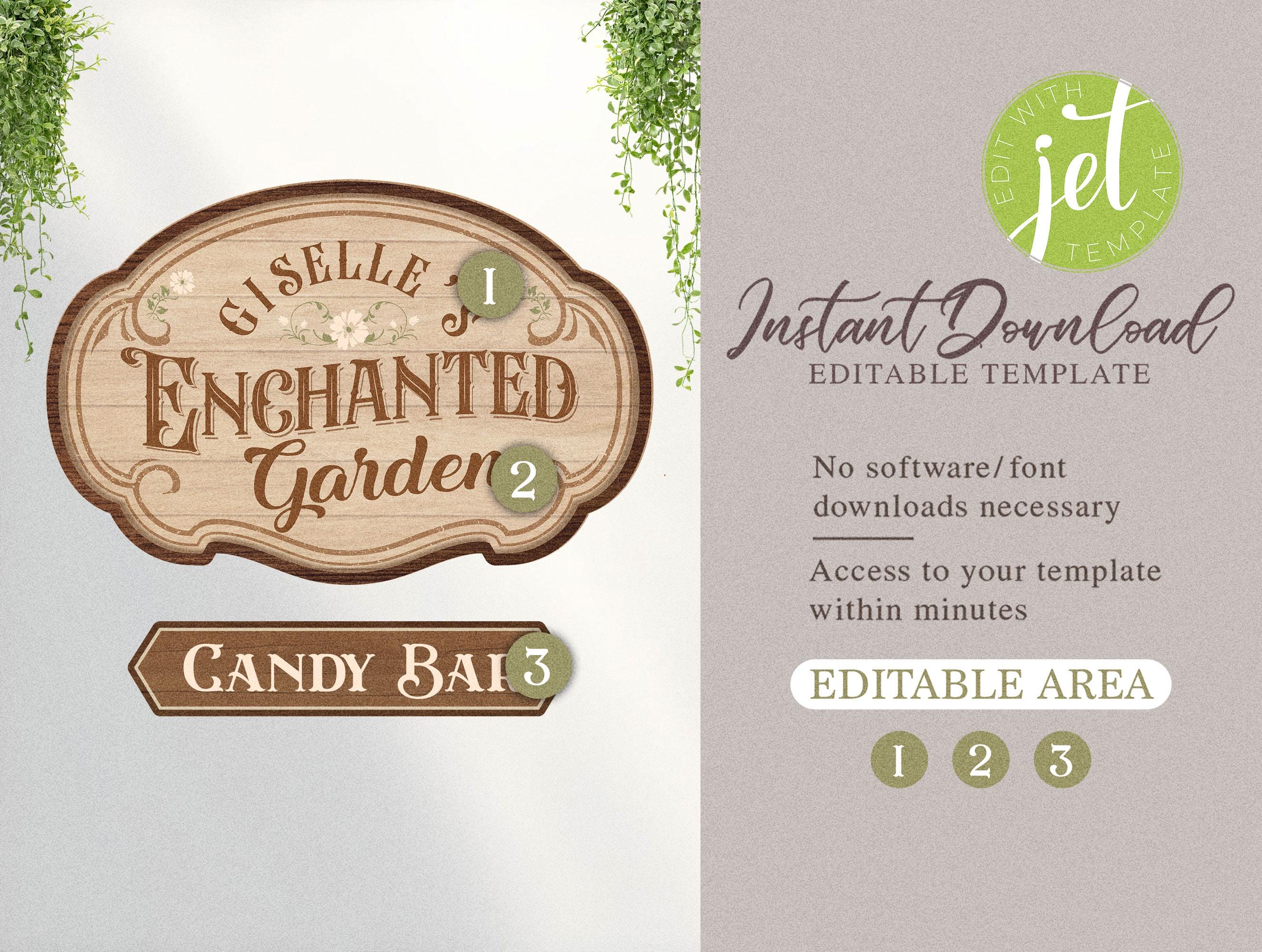 Editable Enchanted Garden Sign - Fairy Garden Sign - Flower Sign ...