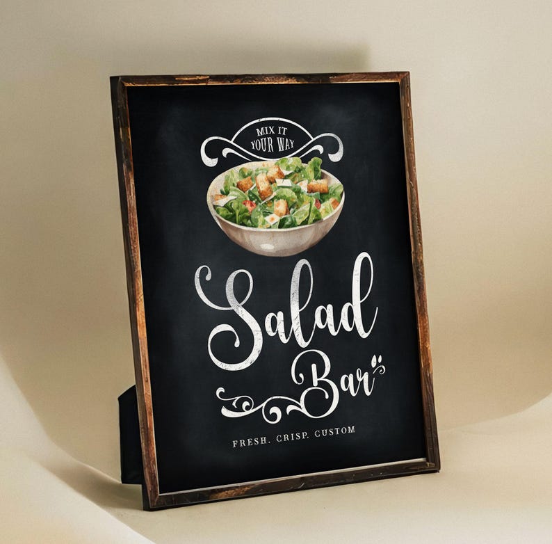Salad Bar - Salad Station Sign - Chalkboard - Printable - Digital File ...