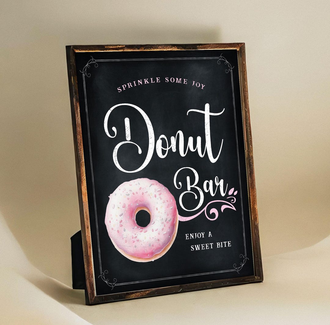 Donut Bar - Donut Party Sign - Chalkboard - Printable - Digital File - Etsy