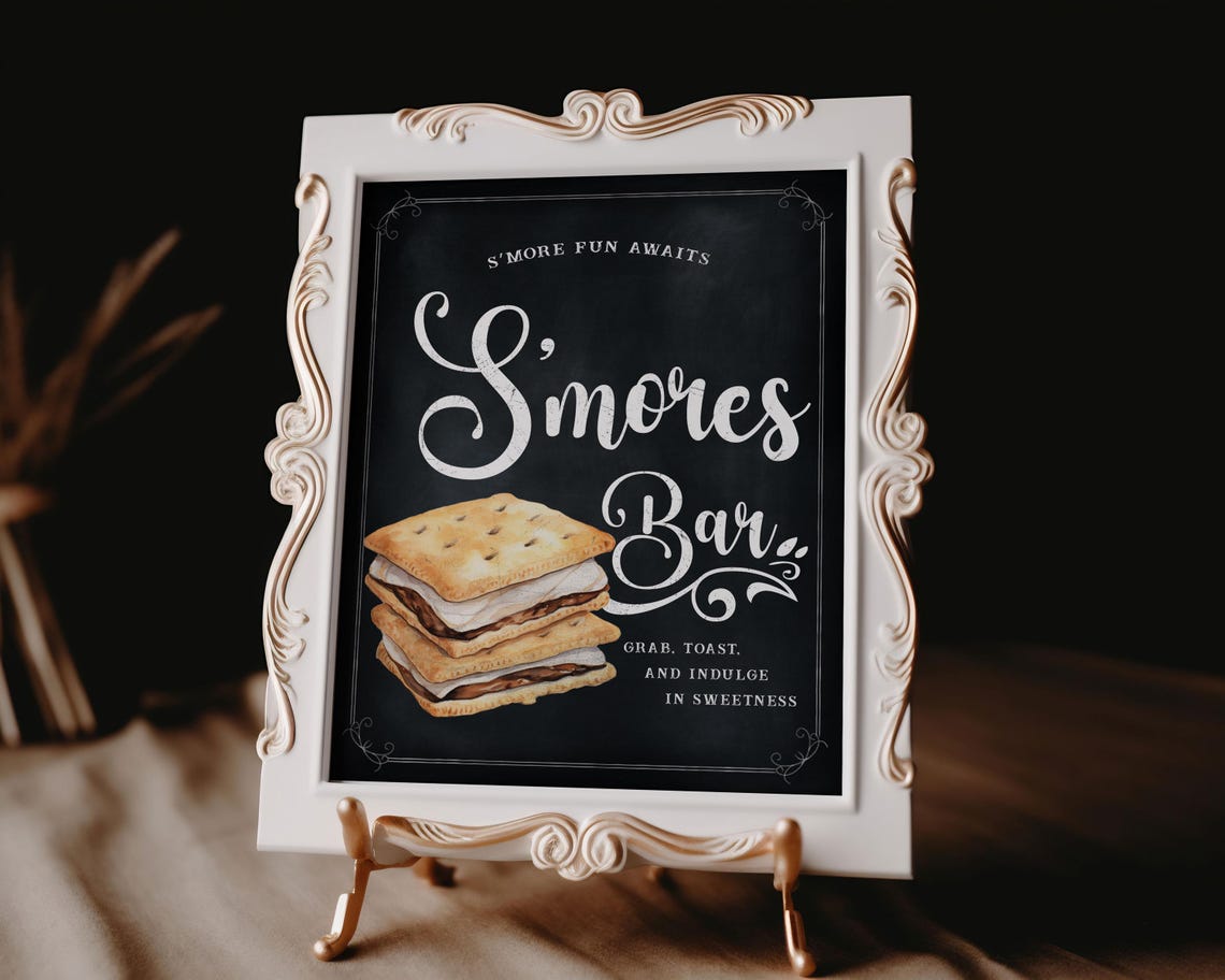 S'mores Bar - Smore Station Sign - Roast a Marshmallow and Party S'more ...