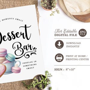 Dessert Bar - Dessert Station Sign - Minimalist - Printable - Digital ...