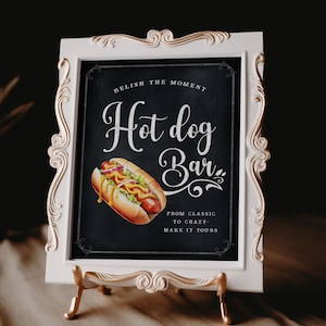 Hot Dog Bar Sign - Chalkboard Style Printable (digital File) - Etsy