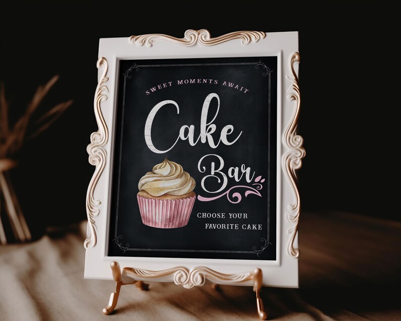 Cake Bar - Dessert Table Sign - Chalkboard - Printable - Digital File ...