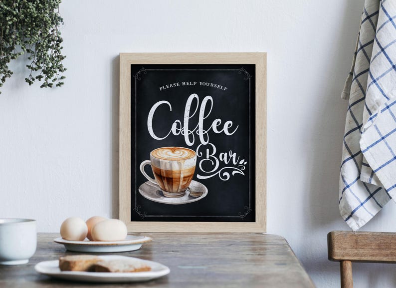 Coffee Bar - Coffee Station Sign - Chalkboard - Printable - Digital ...