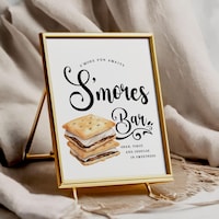 Editable Smore Bar Menu Sign Template Smore Bar Menu Station Sign Smore ...