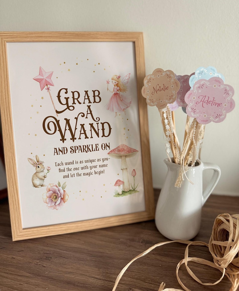 Editable Fairy Wand Sign – Custom Birthday Party Decor (digital ...