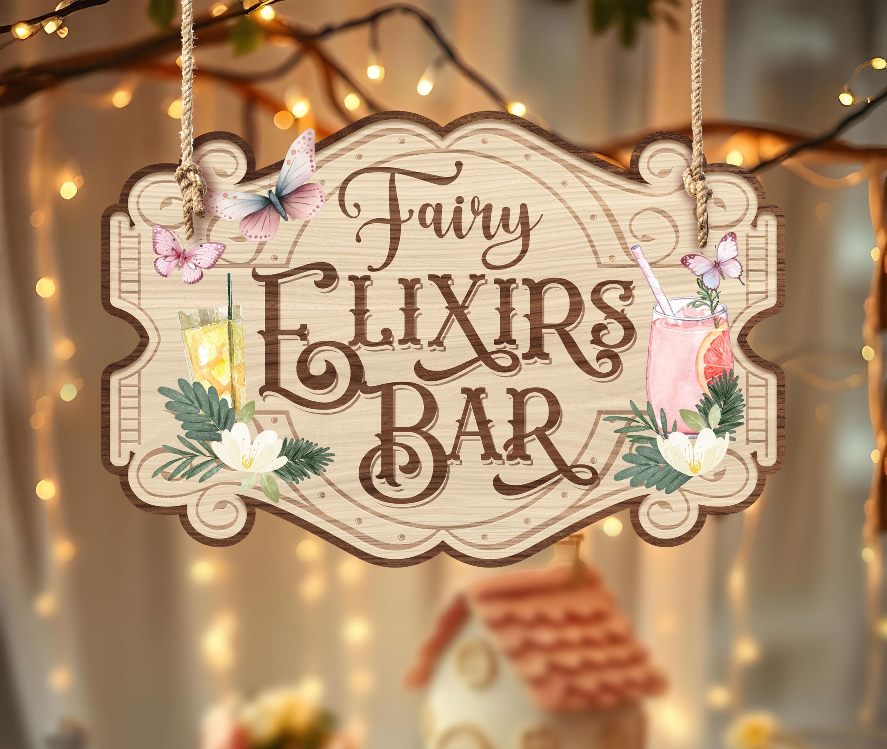 Fairy Elixirs Bar Sign – Enchanted Garden Party Decor (digital File) - Etsy
