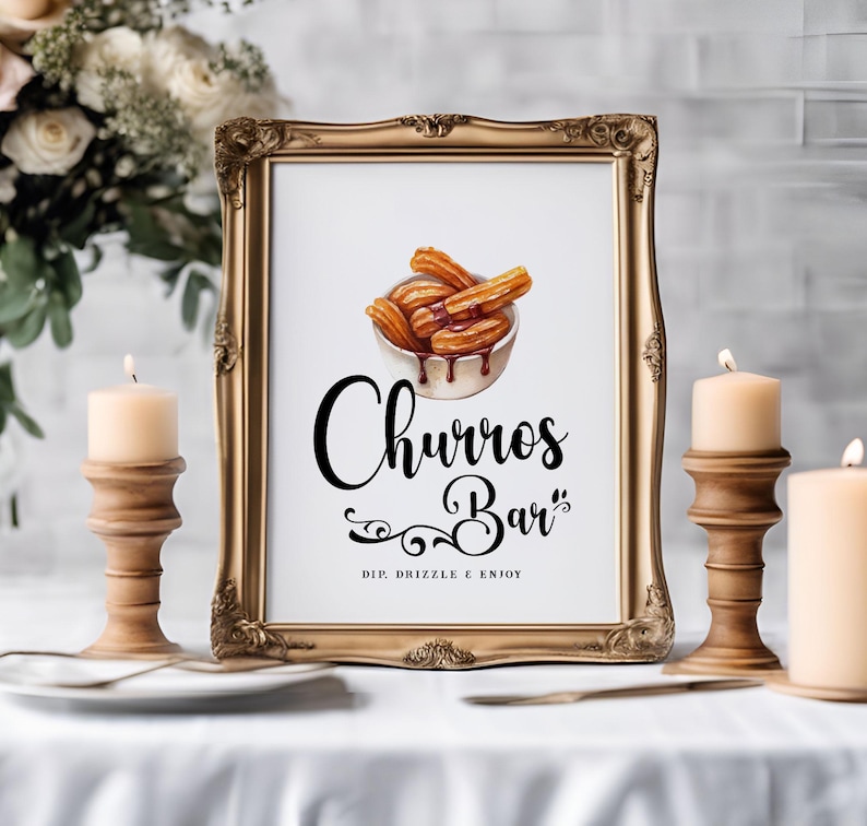 Churros Bar - Churros Station Sign - Minimalist - Printable - Digital ...