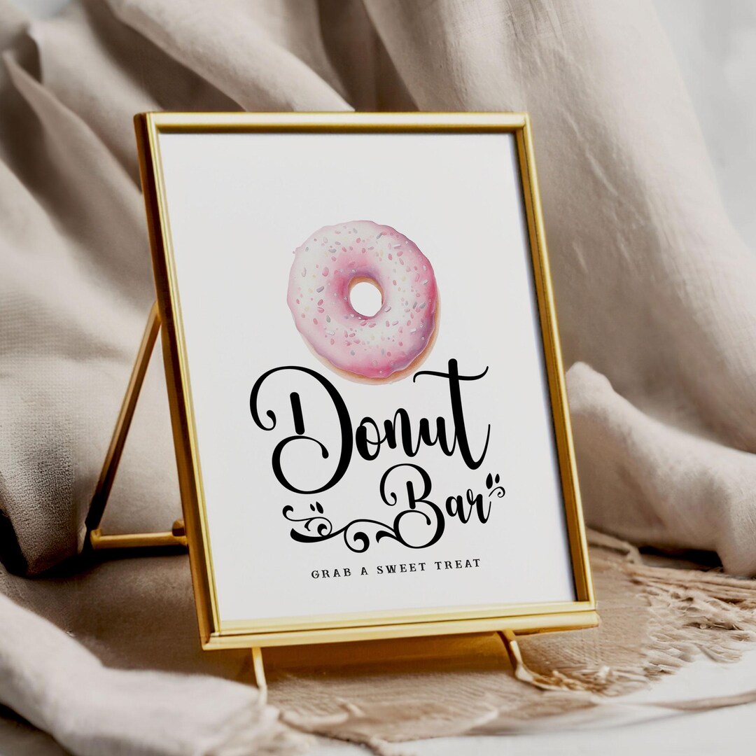 Donut Bar - Donut Party Sign - Minimalist - Printable - Digital File - Etsy