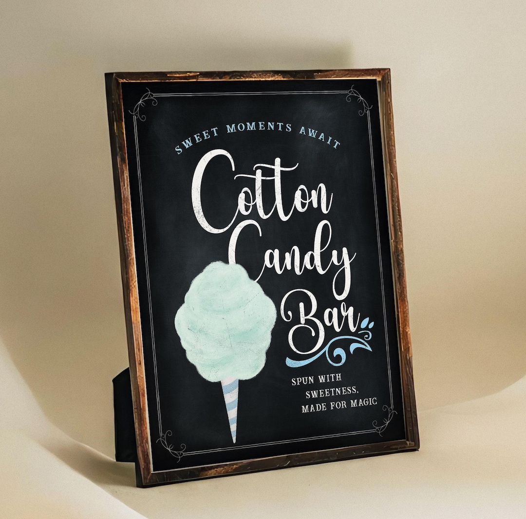 Cotton Candy Bar - Cotton Candy Station Sign - Chalkboard - Printable ...