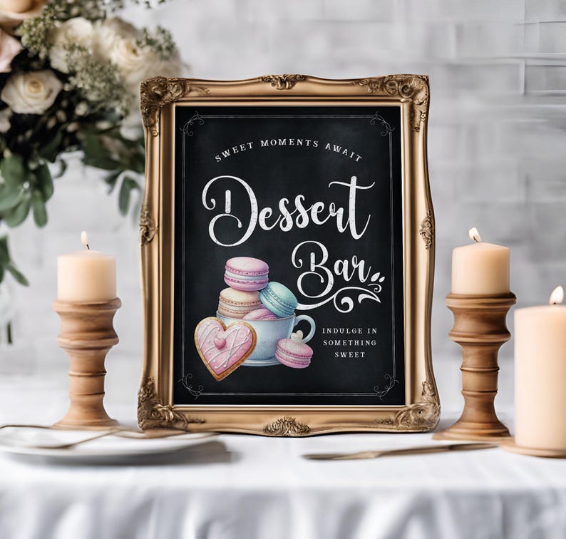 Dessert Bar - Dessert Station Sign - Chalkboard - Printable - Digital ...