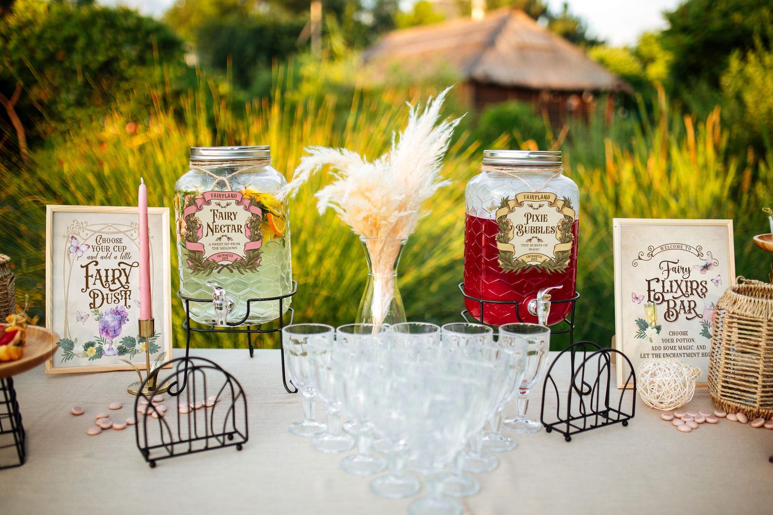 Printable Fairy Party Drinks Bar Kit - Enchanted Forest Drink Labels ...