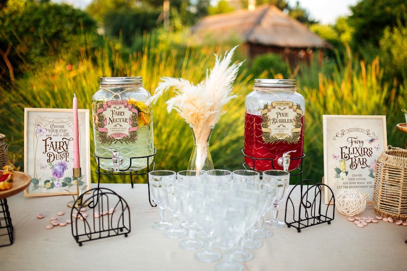 Printable Fairy Party Drinks Bar Kit - Enchanted Forest Drink Labels ...