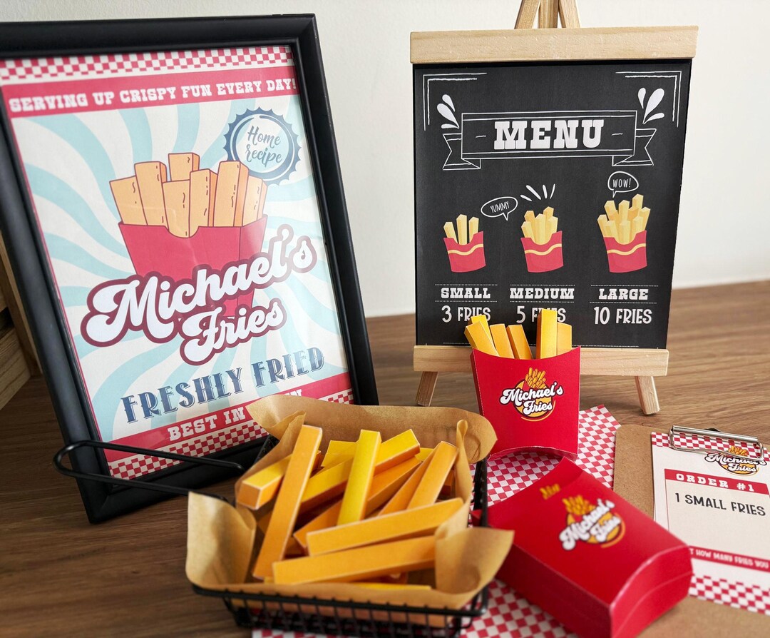 Personalized French Fry Counting Game | Printable Pretend Play (digital ...