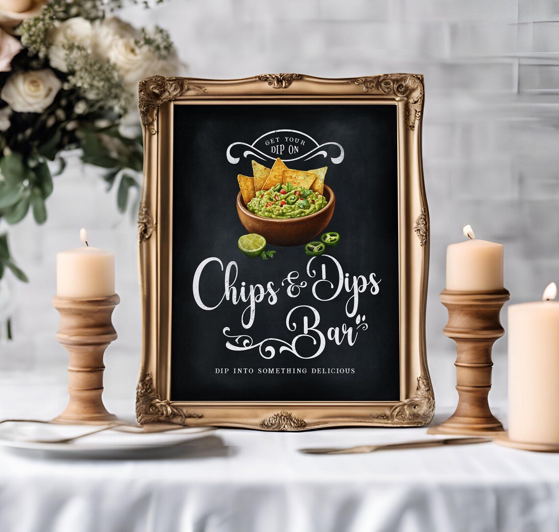 Chips & Dips Bar Sign – Chalkboard Printable (digital File) - Etsy