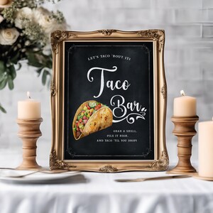 Taco Bar - Taco Station Sign - Chalkboard - Printable - Digital File - Etsy