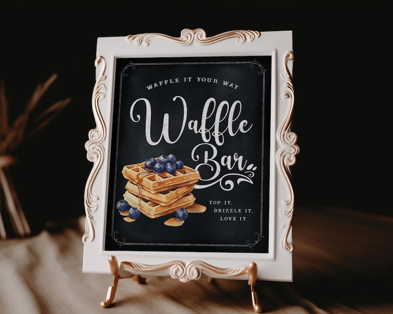 Waffle Bar - Waffle Station Sign - Chalkboard - Printable - Digital ...