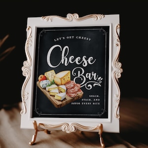 Cheese Bar - Cheese Station Sign - Chalkboard - Printable - Digital ...