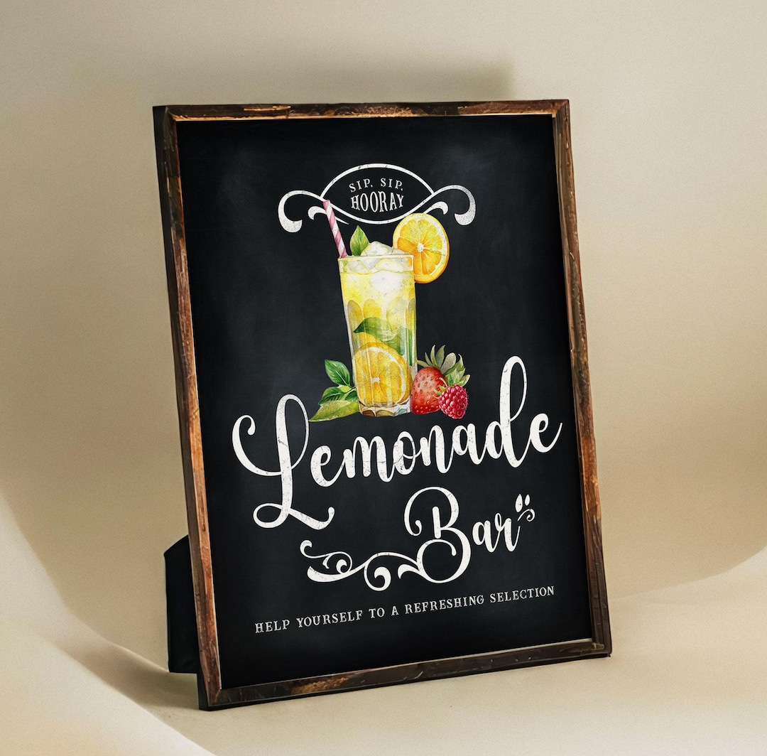 Lemonade Bar - Lemonade Stand Sign - Chalkboard - Printable - Digital ...