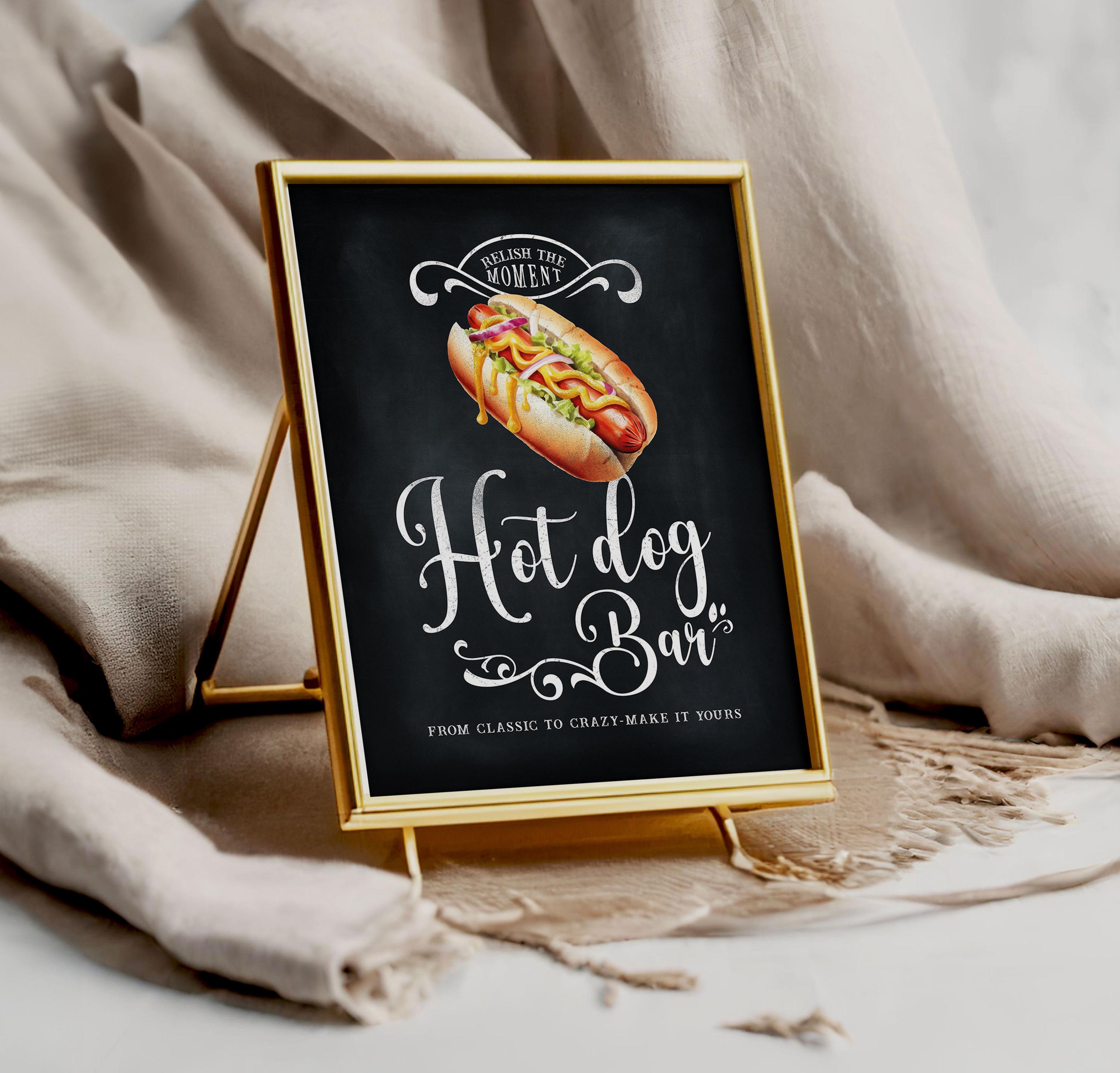 Hot Dog Bar Sign – Chalkboard Style Printable (digital File) - Etsy